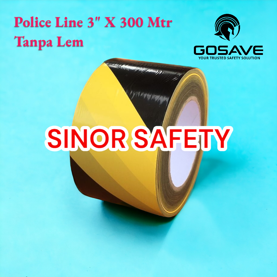 Police Line 3 Inch x 300 Mtr Hitam Kuning Baricade Garis Polisi ...
