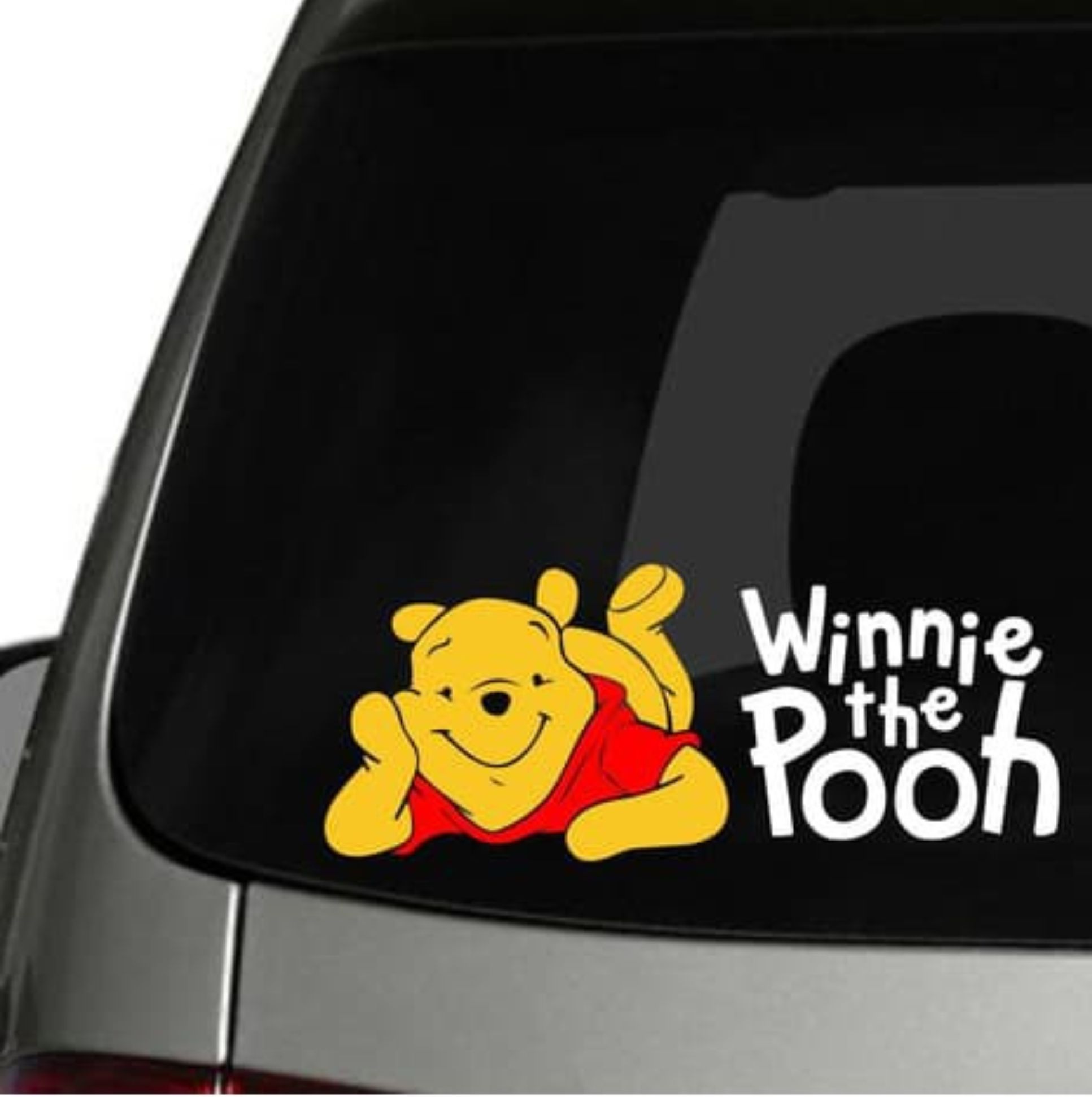 CUTTING STICKER MOBIL WINNIE THE POOH REBAHAN / LAYING DOWN STIKER KACA ...