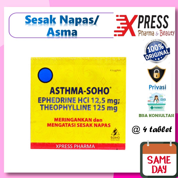 ⚡XPRESS⚡ Asthma-Soho STRIP Obat Sesak Napas Asma Soho AsmaSoho AsthmaSoho Astma Tablet Asthma ...