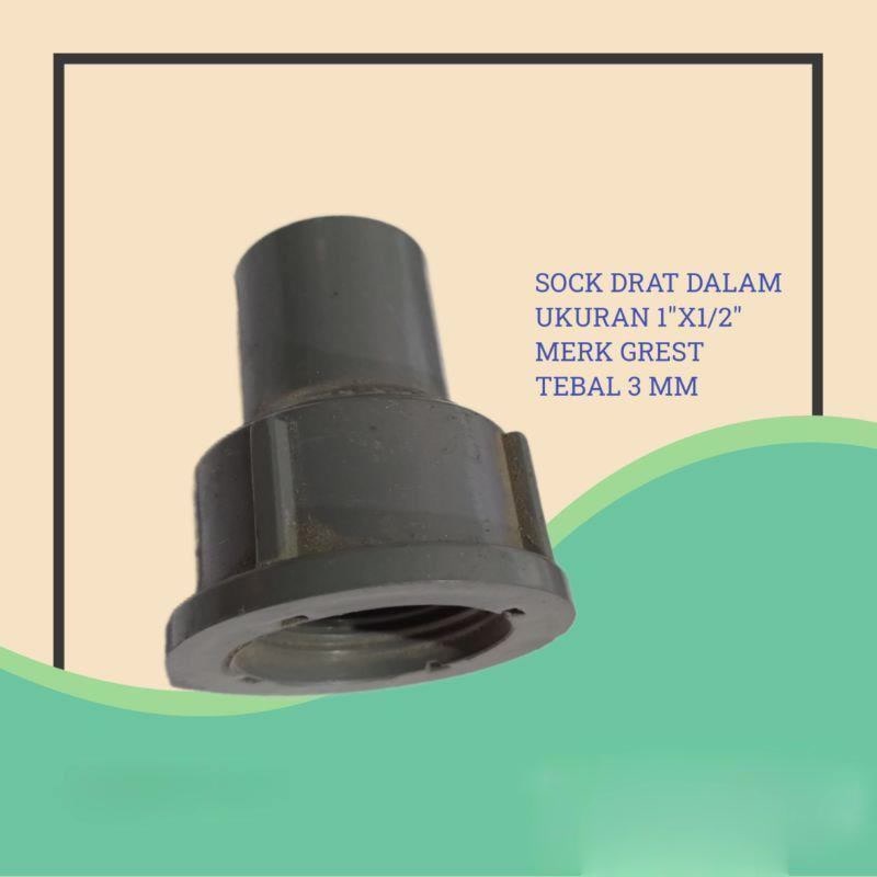 Sok / Sock Drat Dalam PVC 1 x 1/2 INCH Grest - SDD PVC 1X1/2 | Lazada ...