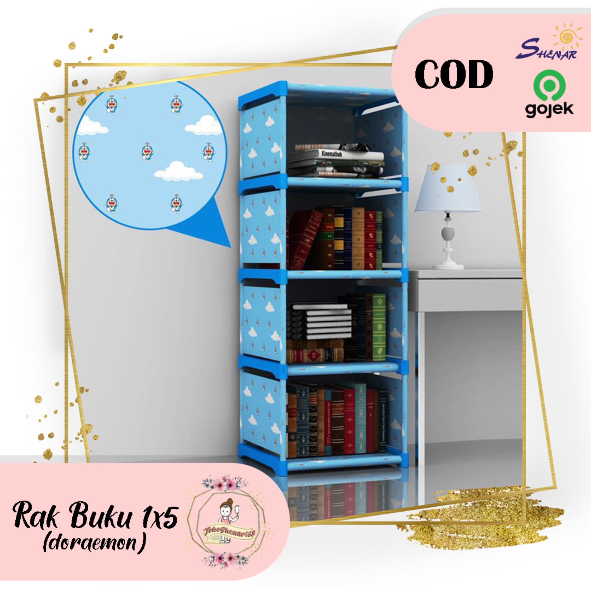 RAK BUKU/RAK RAKIT/RAK PORTABLE TERBARUU !!!(RB 1x5-DORAEMON),SHENAR ...
