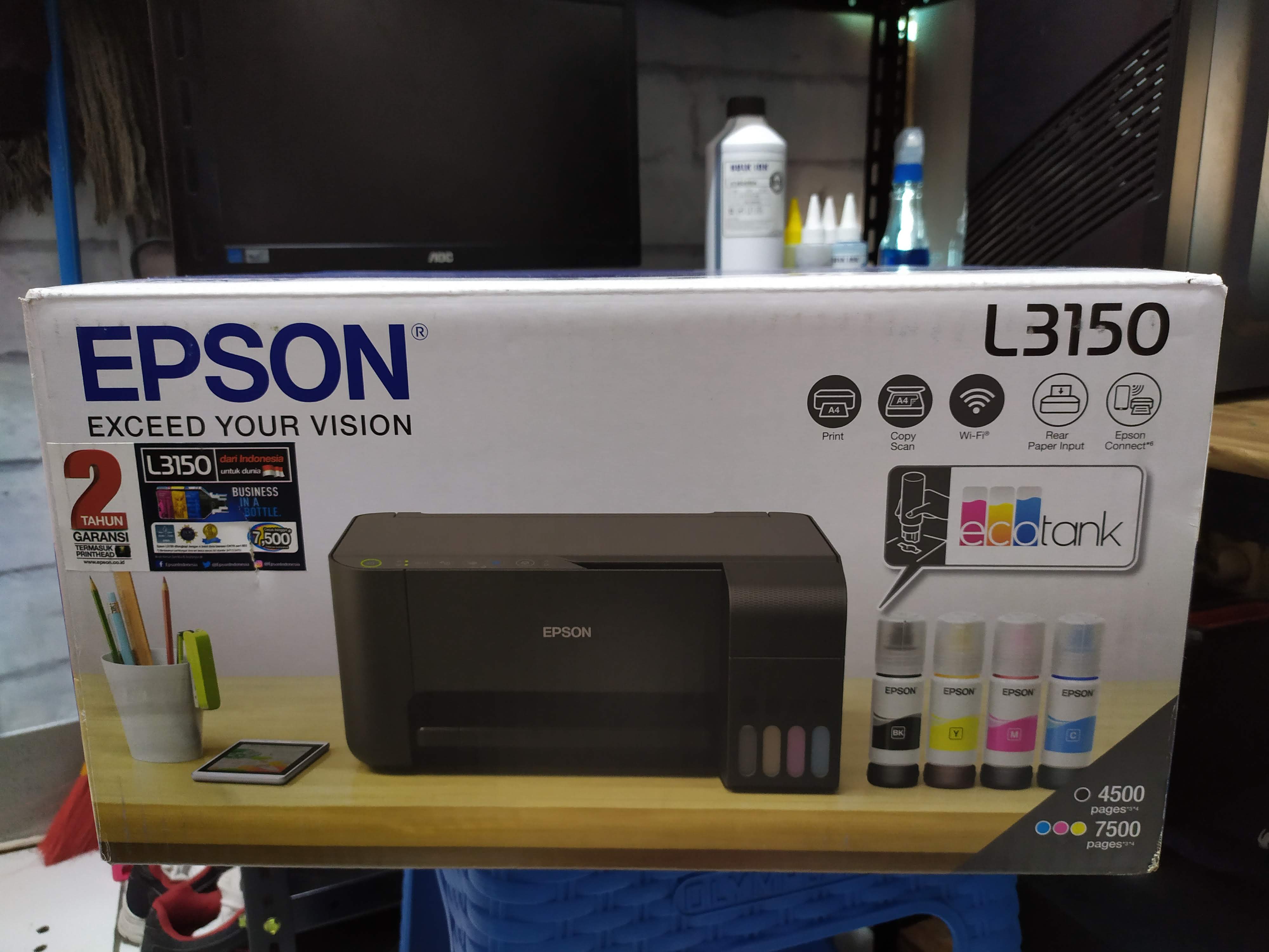 Printer Epson L3150 Eco Tank Print Scan Copy WifiDirect Pengganti L405 ...
