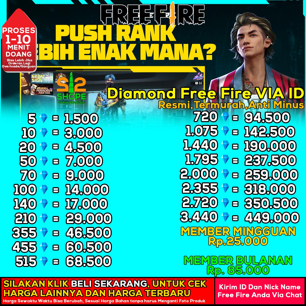 TopUp DM FF Diamonds FreeFire | Lazada Indonesia