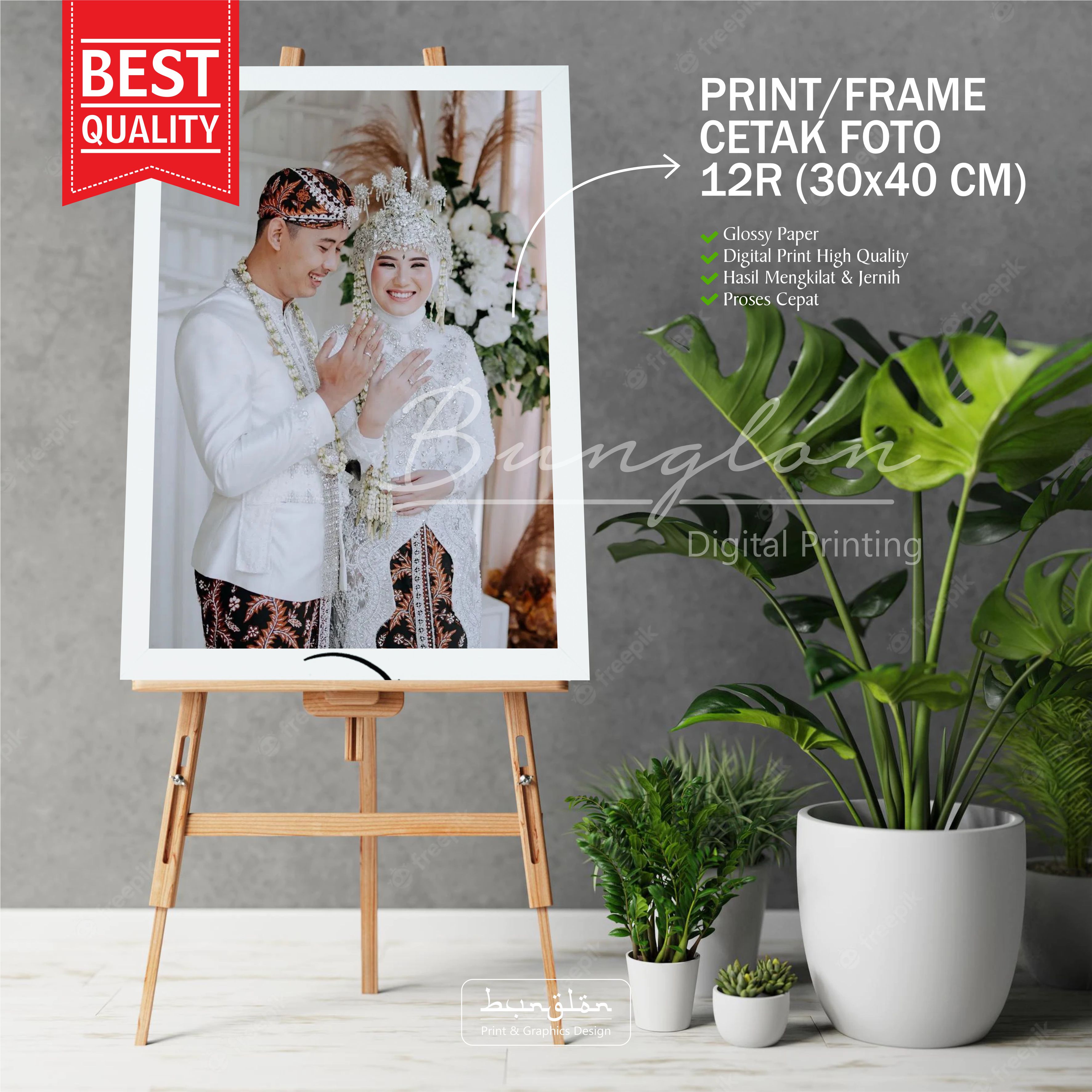Cetak Print Foto Plus Bingkai Murah Berkualitas 12R | Lazada Indonesia
