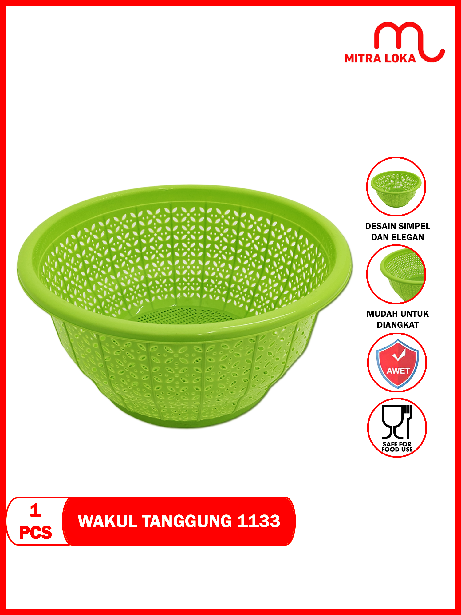 Mitra Loka Wakul Plastik Jumbo TNT 1133 Golden Sunkist Bakul Nasi ...
