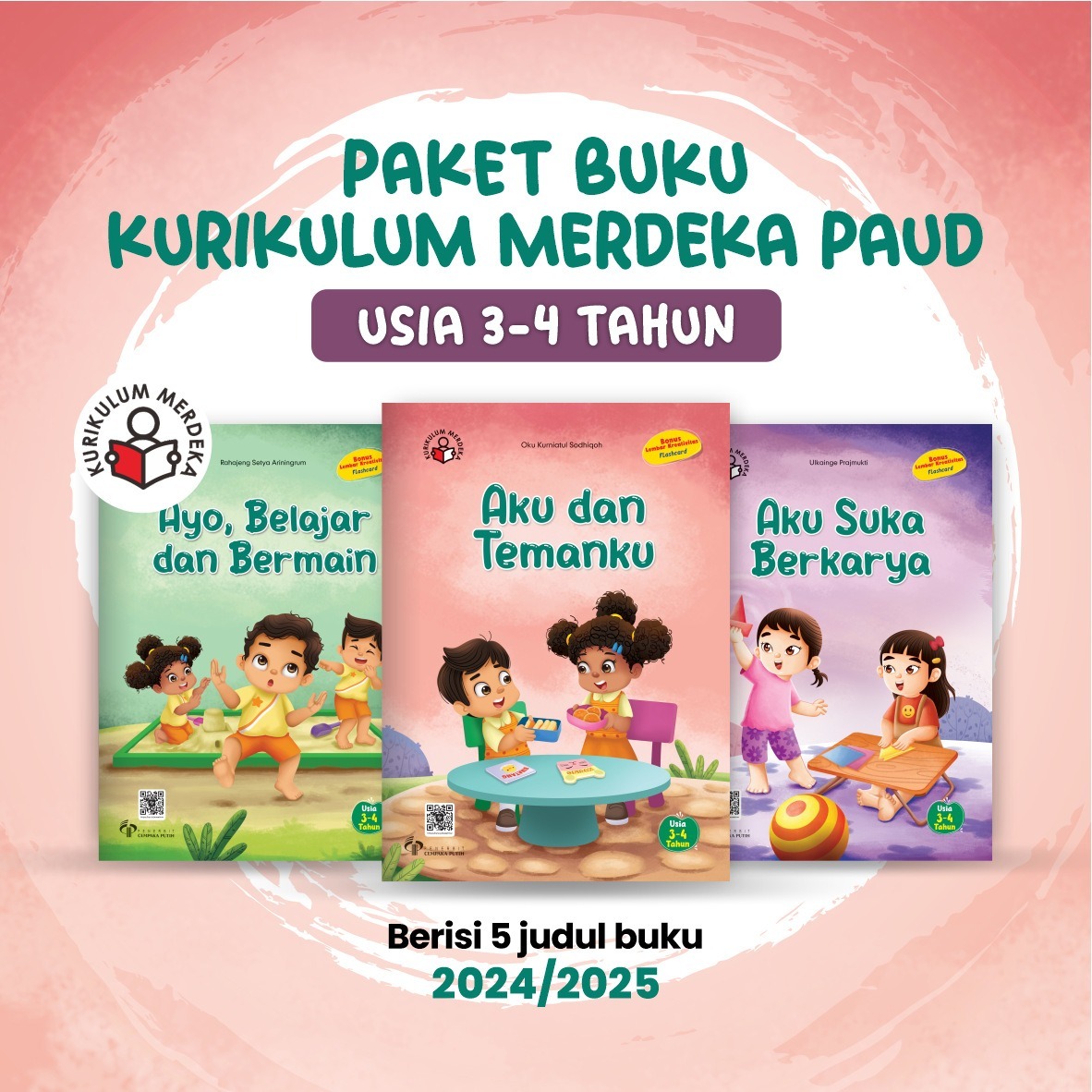 Buku PAUD TK Kurikulum Merdeka (Usia 3-4 Tahun) TA 2024/2025 - Cempaka Putih | Lazada Indonesia