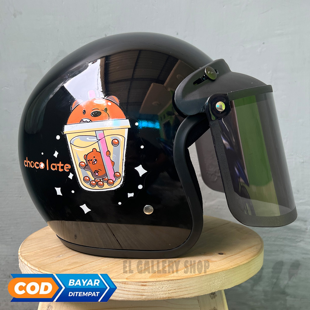 HELM retro gambar/helm clasic/helm corak/helm terbaru | Lazada Indonesia