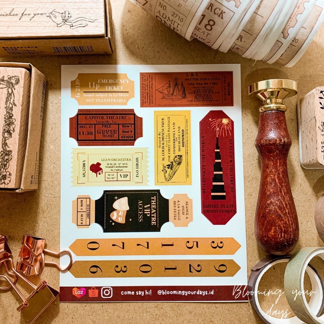 bloomingyourdays aesthetic sticker stiker estetik vintage ticket tiket ...