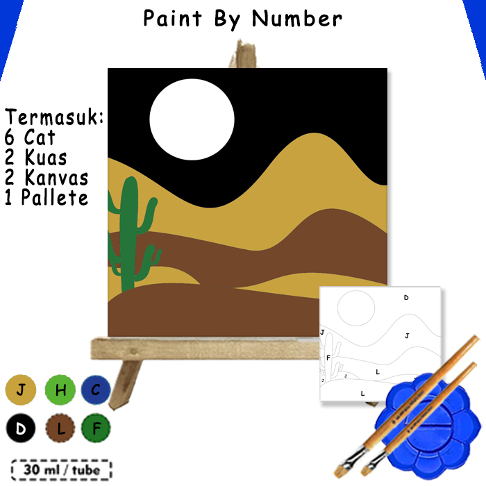 Kanvas Lukis Pemandangan Bulan Paint By Number 20x20 cm | Lazada Indonesia