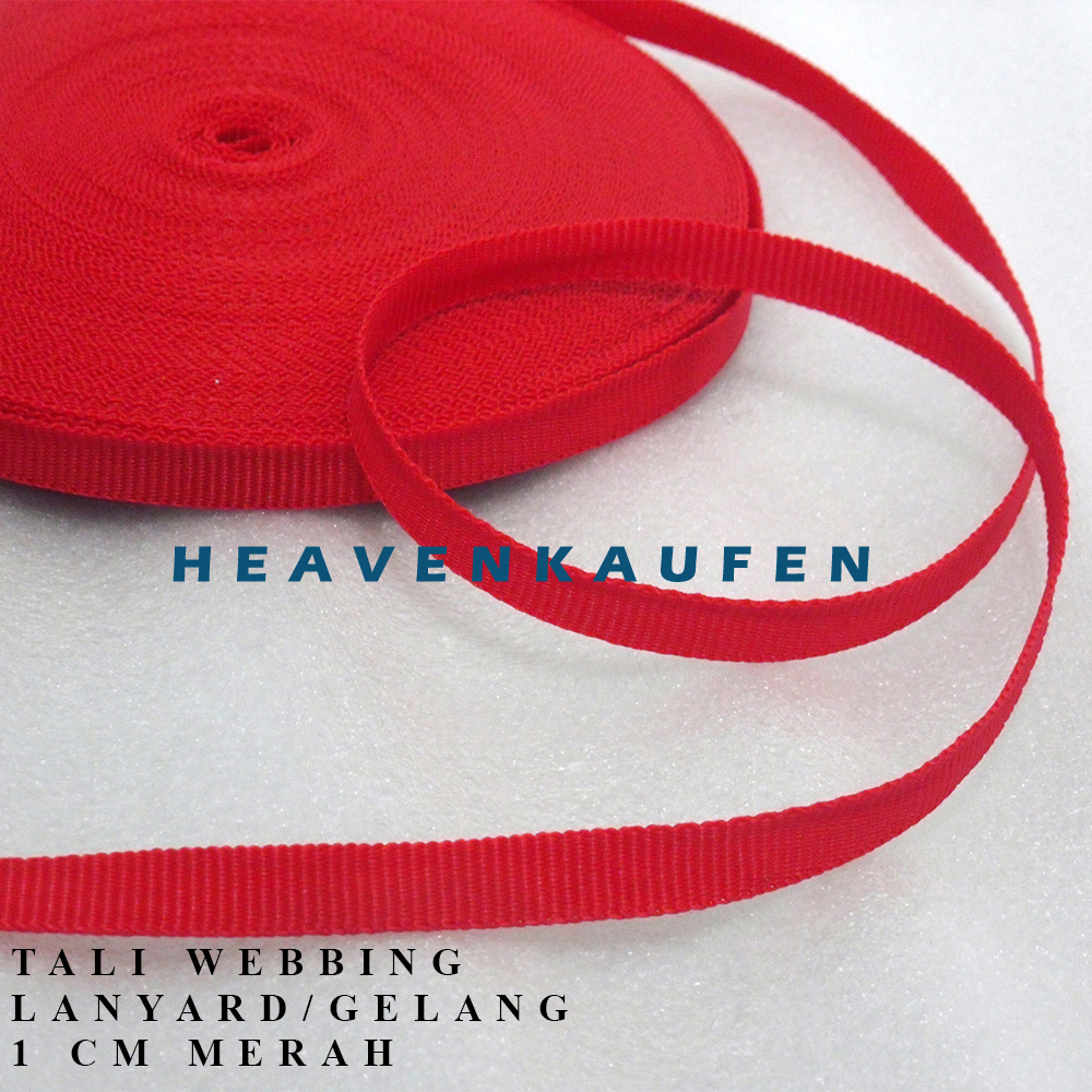 Tali Webbing Lanyard 1 cm Warna Merah Harga Per Rol isi 27 Meter ...