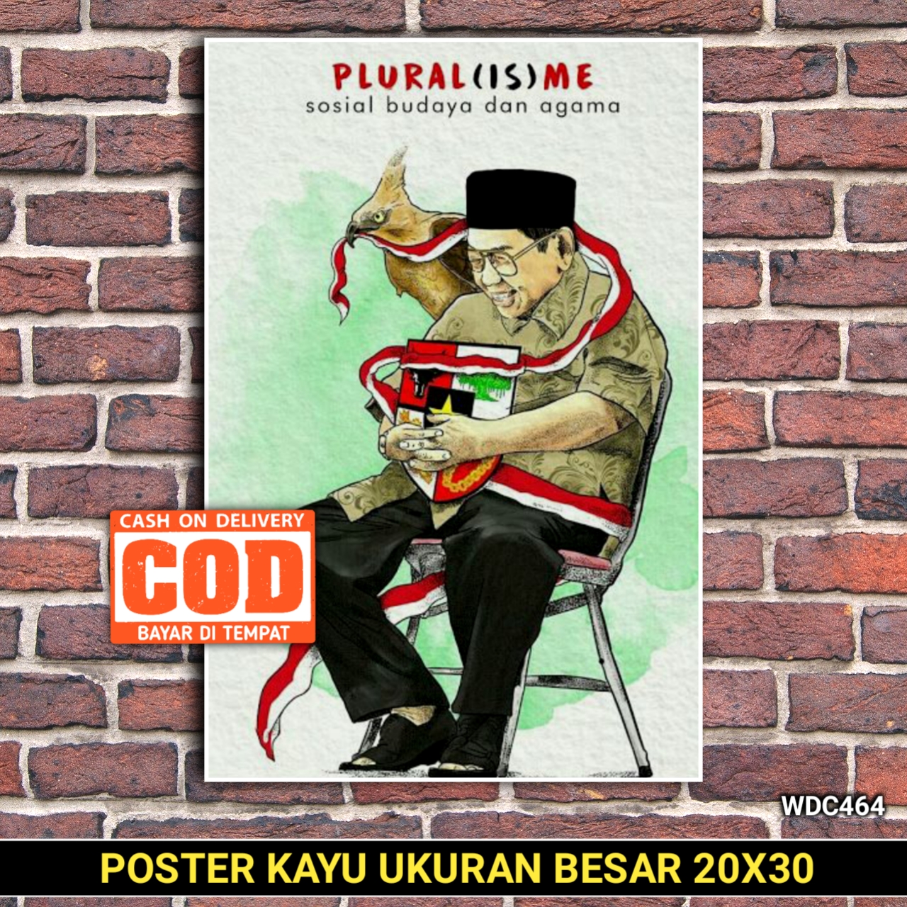 HIASAN DINDING KAYU POSTER GUSDUR BAPA BANGSA / POSTER NAHDLATUL ULAMA ...