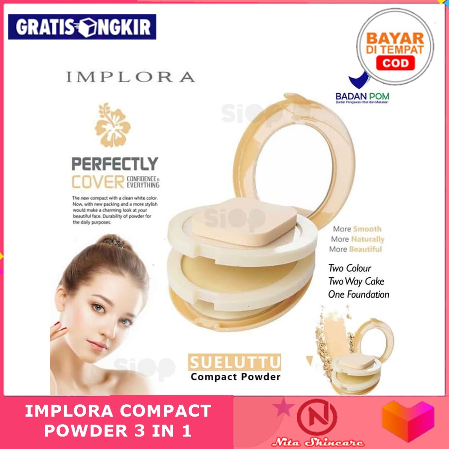NIta Skincare - IMPLORA COMPACT POWDER 3 IN 1 ORIGINAL / BEDAK ...