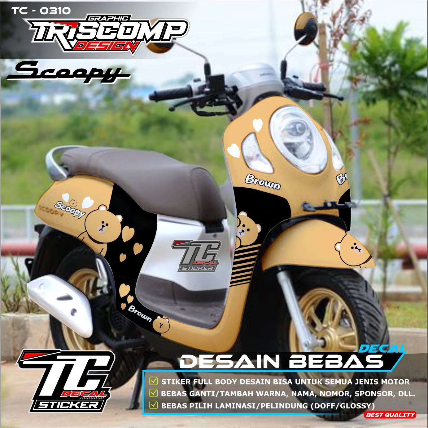 Decal sticker scoopy full body Scoopy Lama scopy New dekal stiker ...