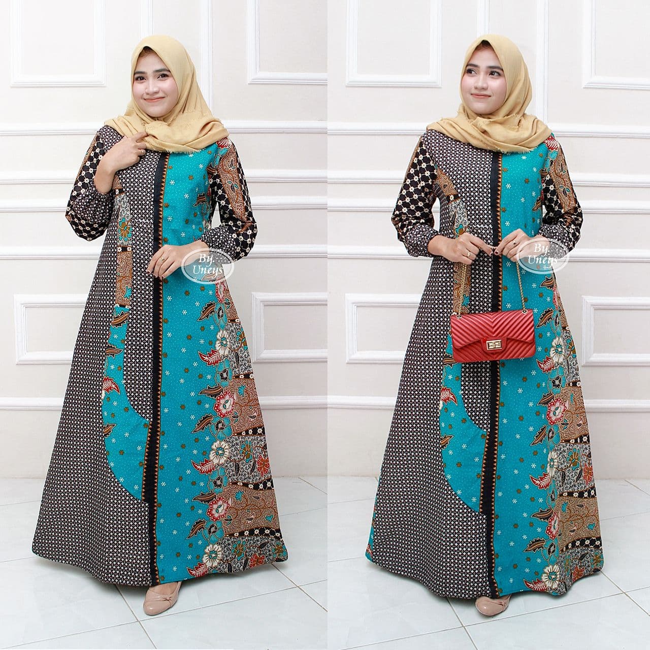 Busana Muslim Batik Kombinasi Sifon