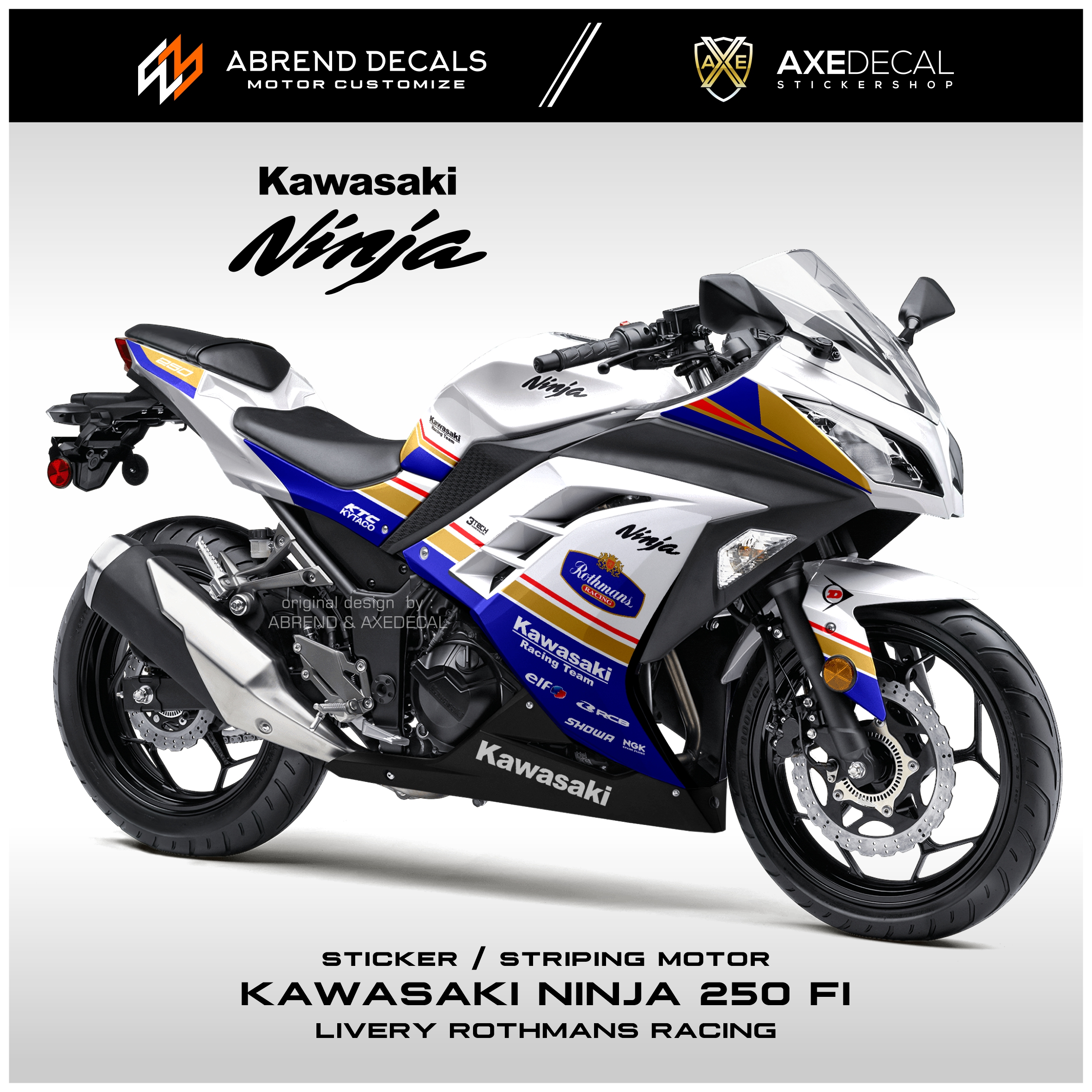 Striping Ninja 250 Fi Livery Rothmans Racing Custom / Stiker Motor ...