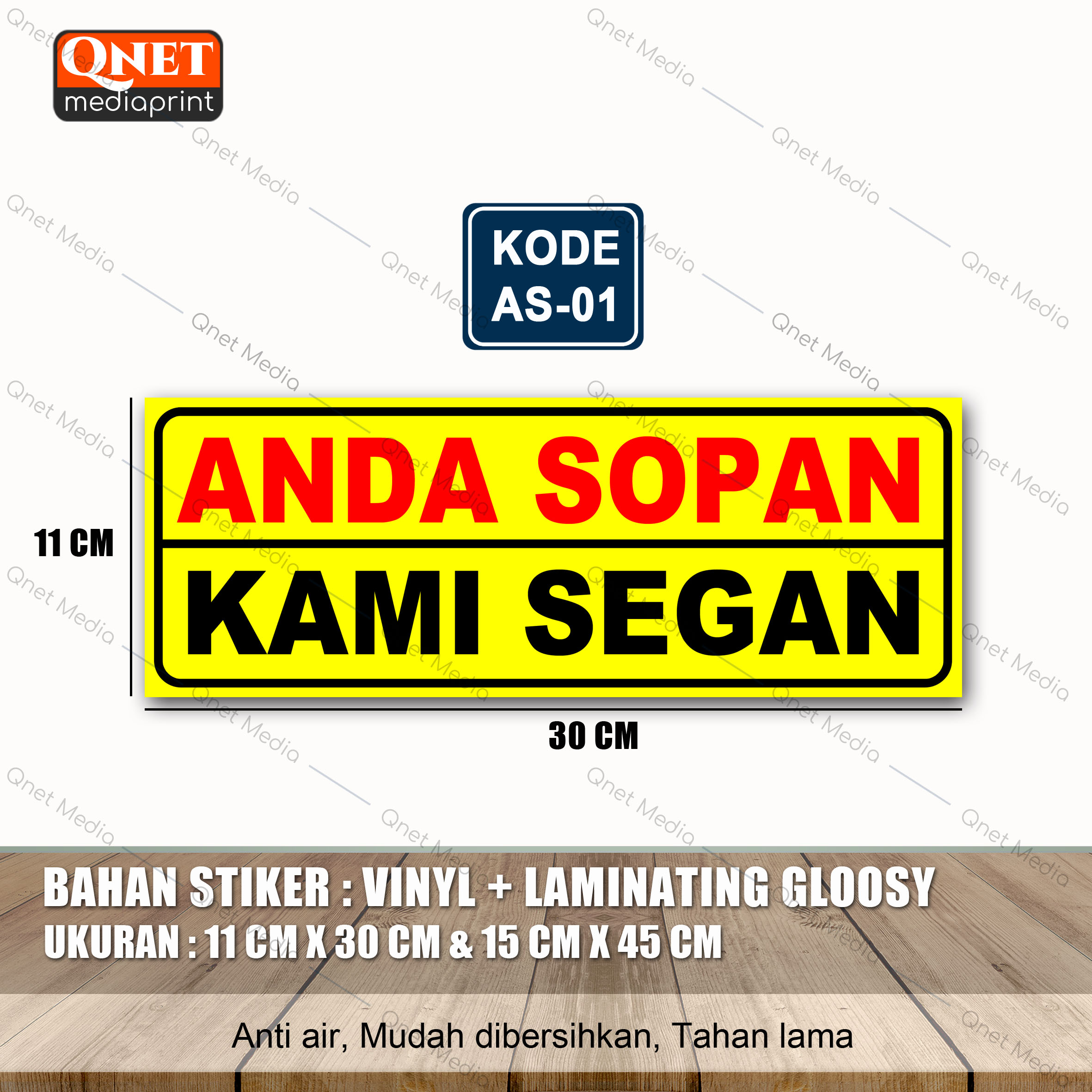 STIKER ANDA SOPAN KAMI SEGAN + LAMINASI GLOSSY | Lazada Indonesia