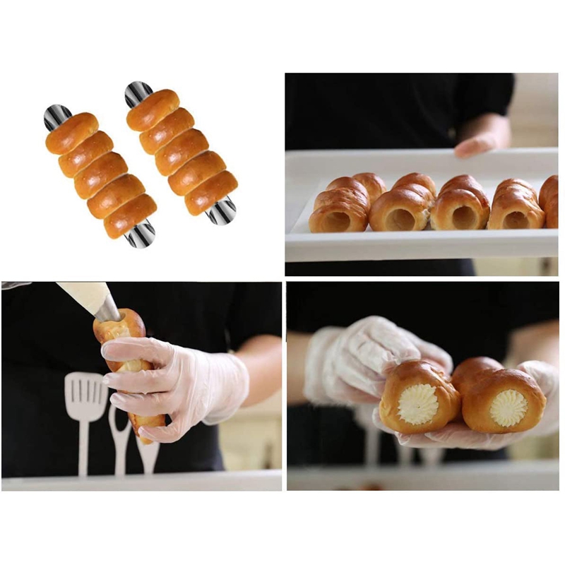 Screw Croissant Mold,Conical Tube Roll Mould Spiral Pastry Cream Horn ...