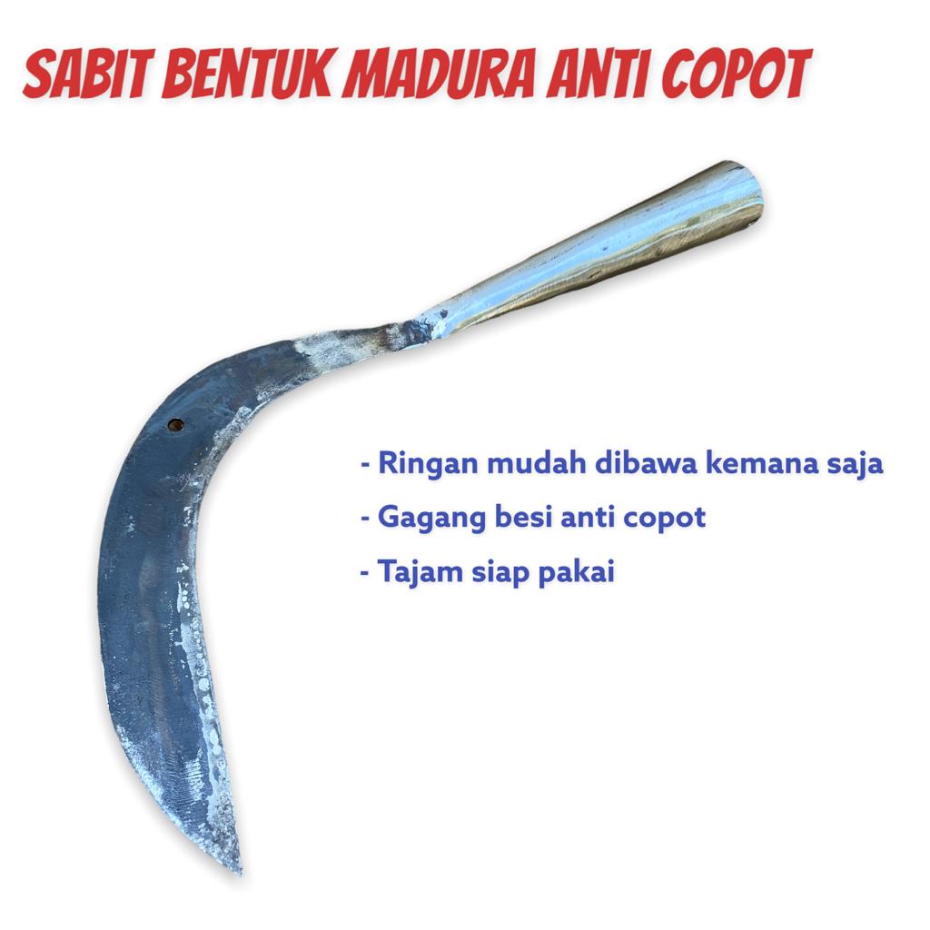 Sabit Alat Potong Rumput Bentuk Madura Baja Gagang Besi Super Tajam ...