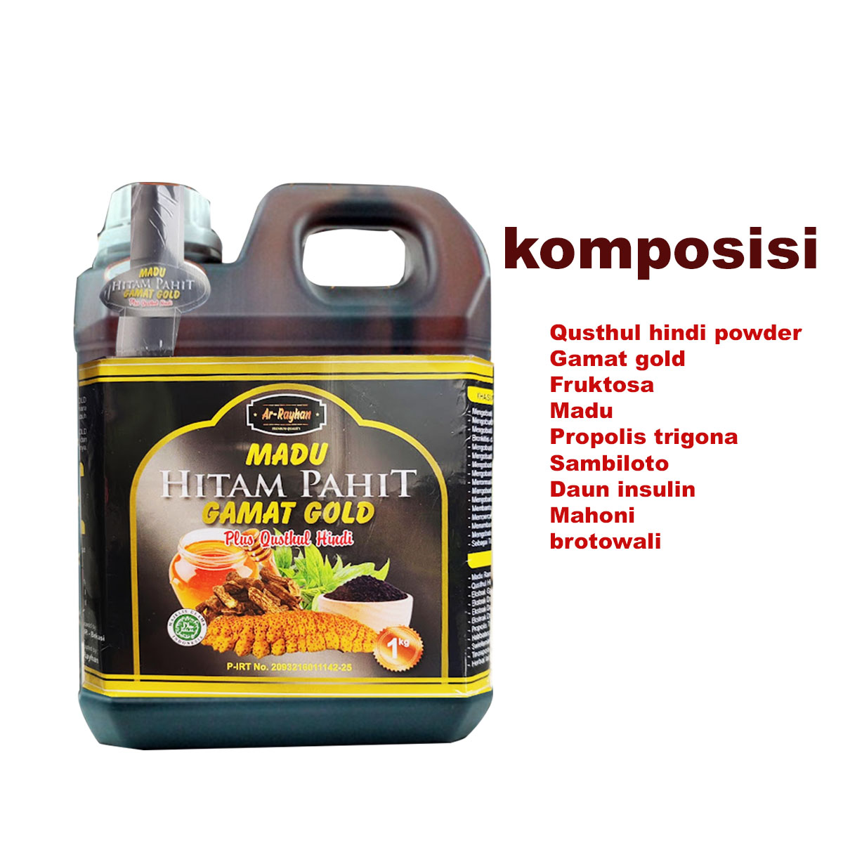 madu hitam pahit gamat gold / madu ekstra sambiloto gamat emas 1 kg ...
