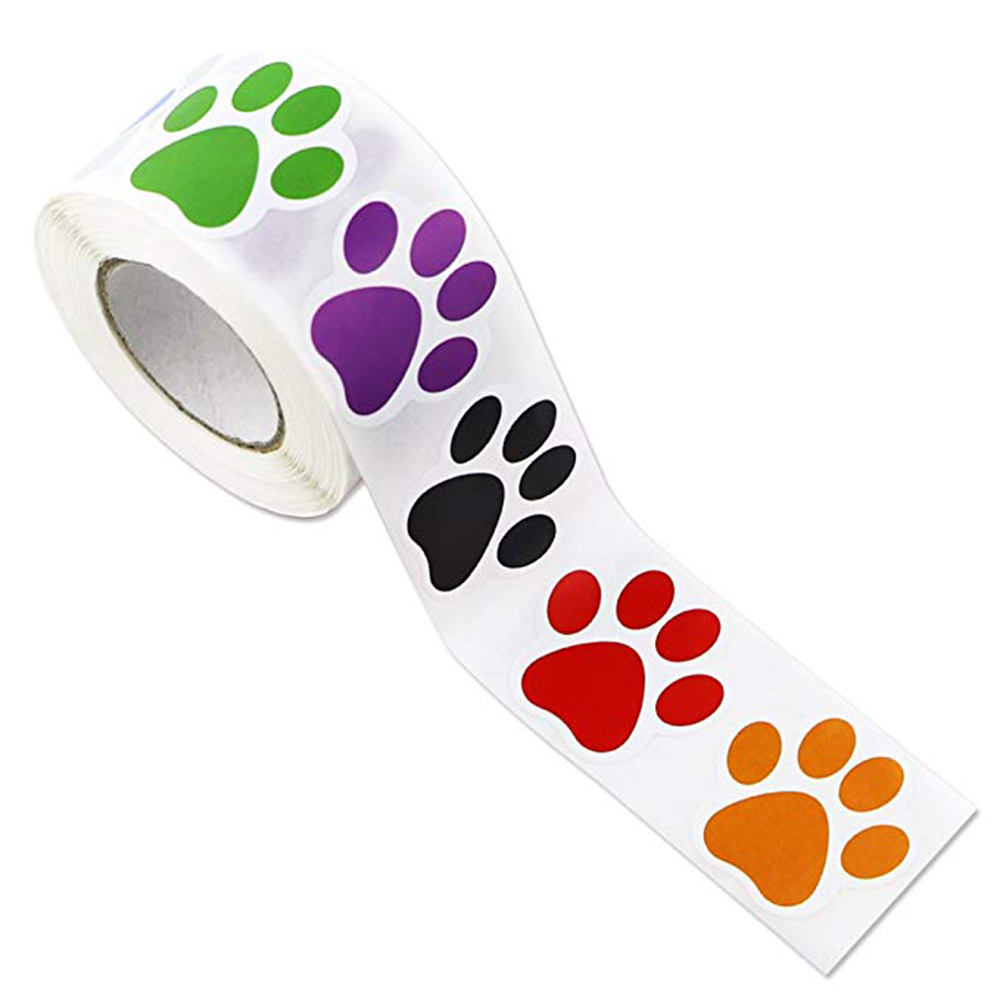 TSEVD 1 Inch Student Dog Cat Bear Paw Print Decorative Stationery ...