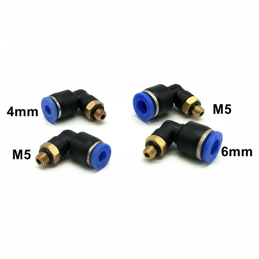 MPL Fitting Pneumatic L Elbow PL Male Drat M5 M6 M8 Selang 5mm 6mm 8mm ...