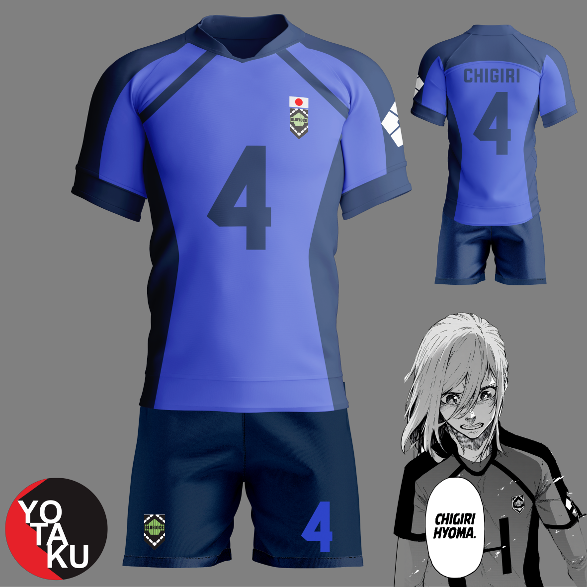 Jersey Anime Cosplay Blue Lock Hyoma Chigiri Team Eleven Full Set ...