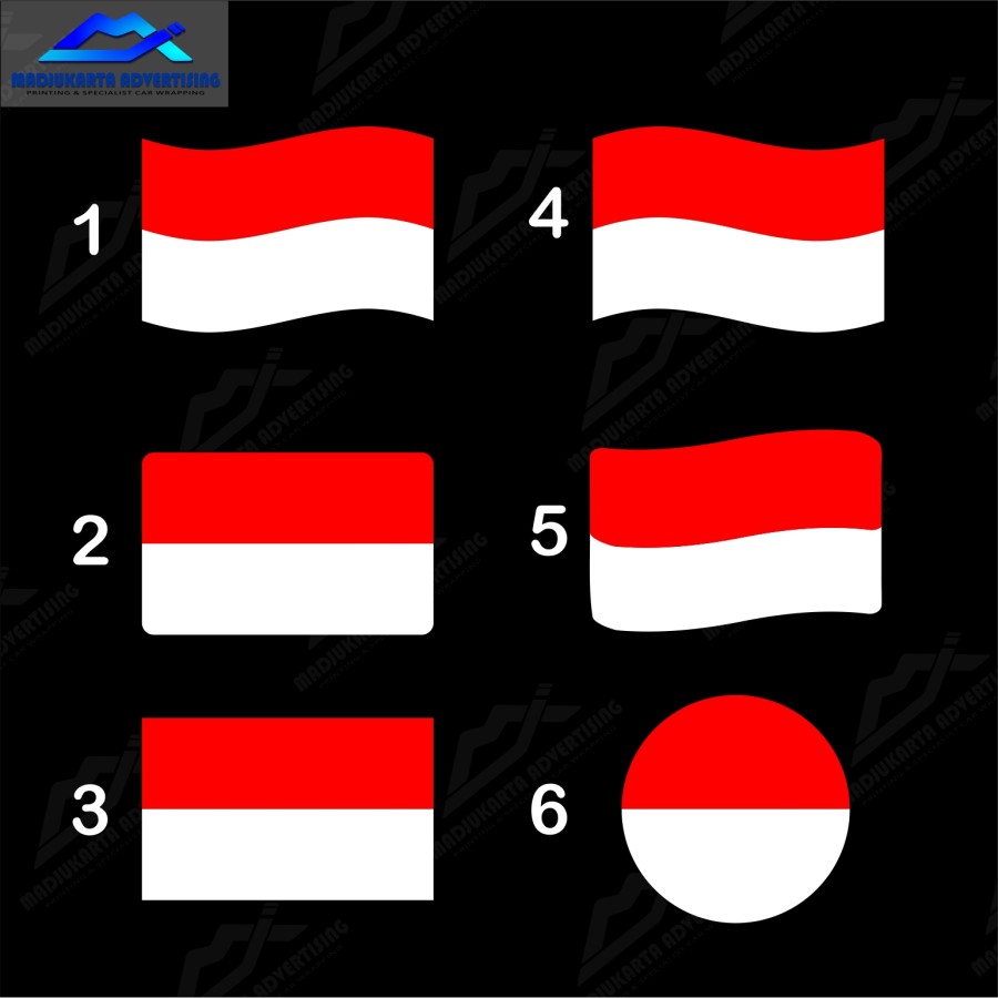 Sticker Bendera Merah Putih Bendera Indonesia Sticker Mobil | Lazada ...