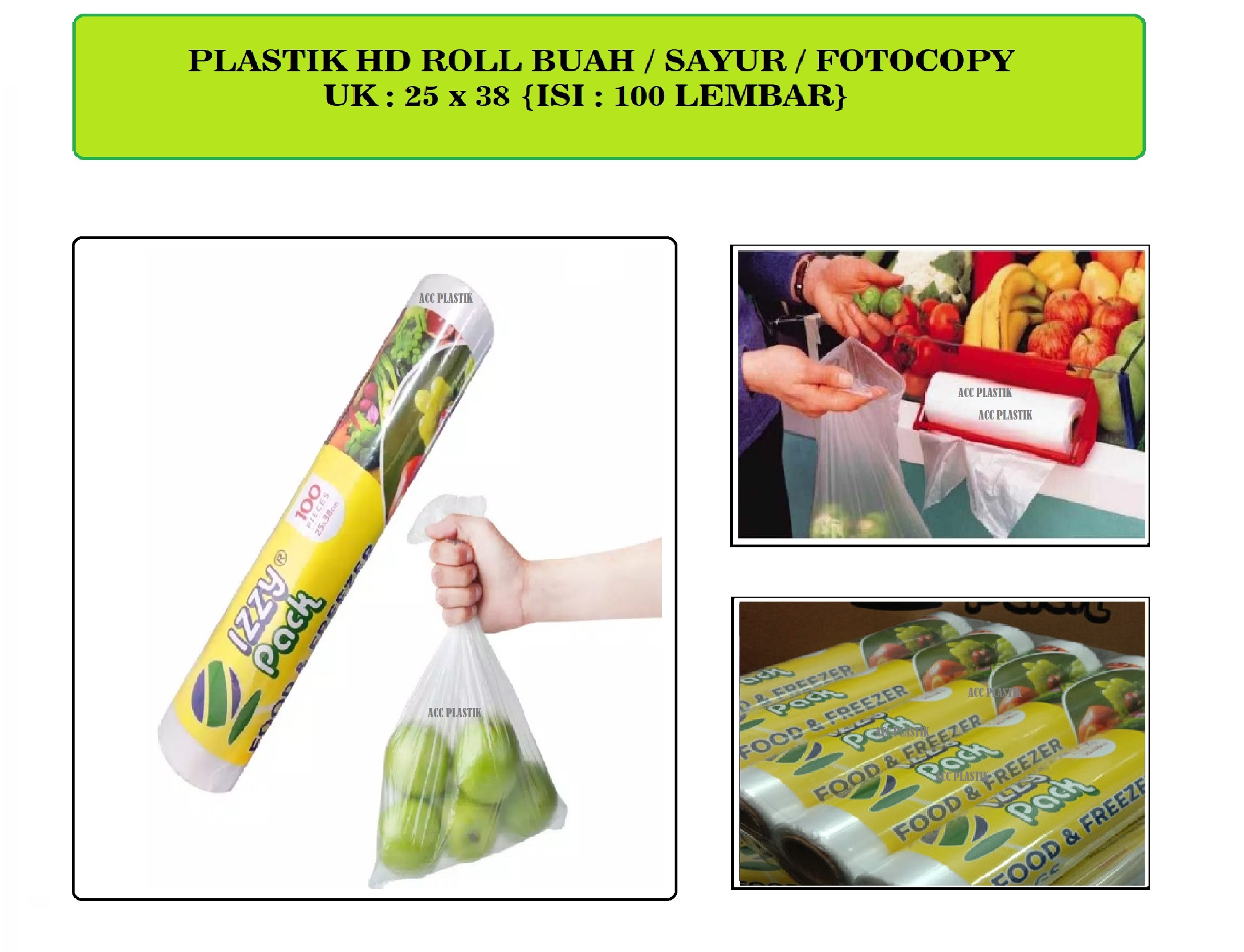 Plastik Roll Buah Plastik Buah Plastik Sayur Plastik Fotocopy isi 100 ...