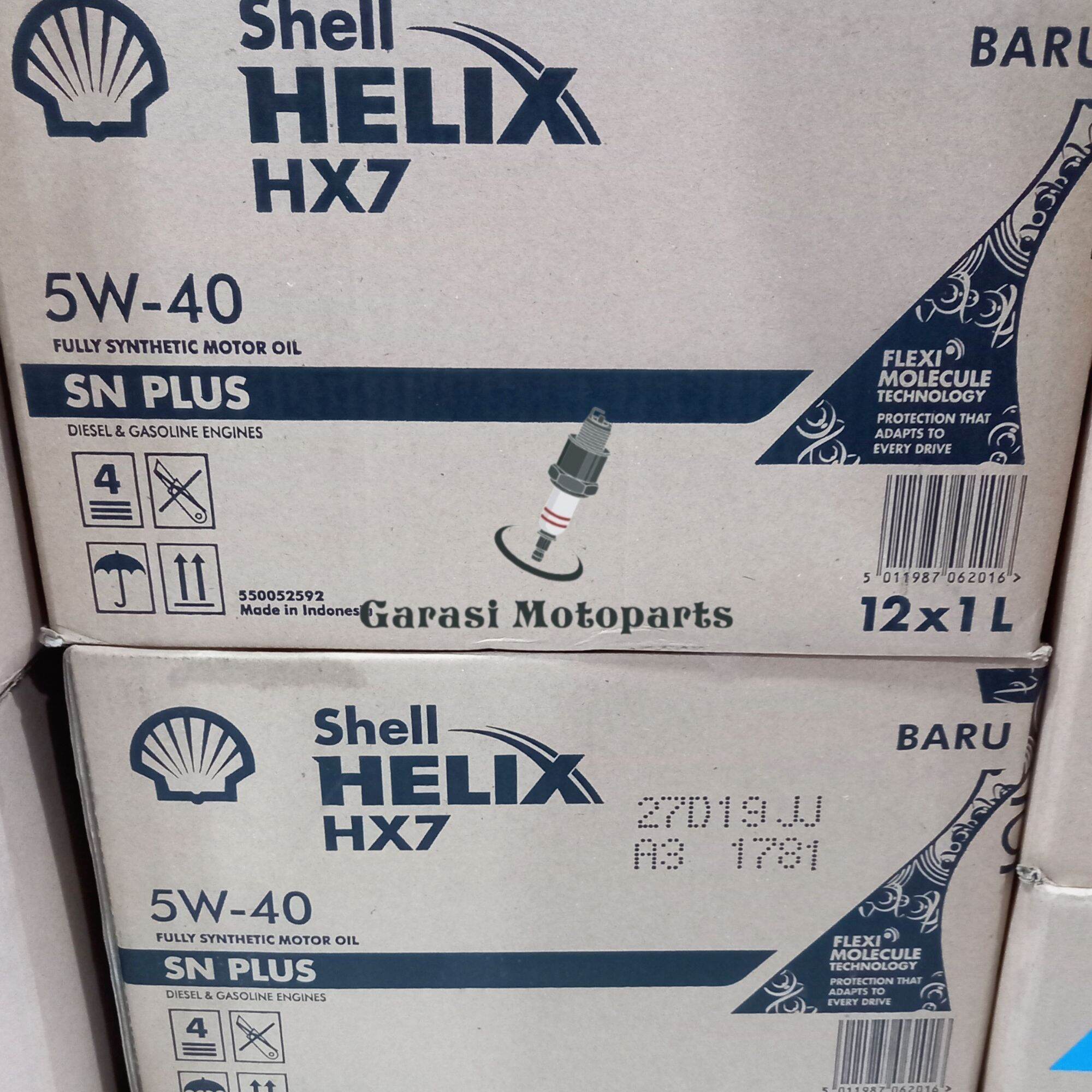 Oil Oli Shell Helix HX7 Plus 5W-40 1 Liter isi 12 Per Dus | Lazada ...
