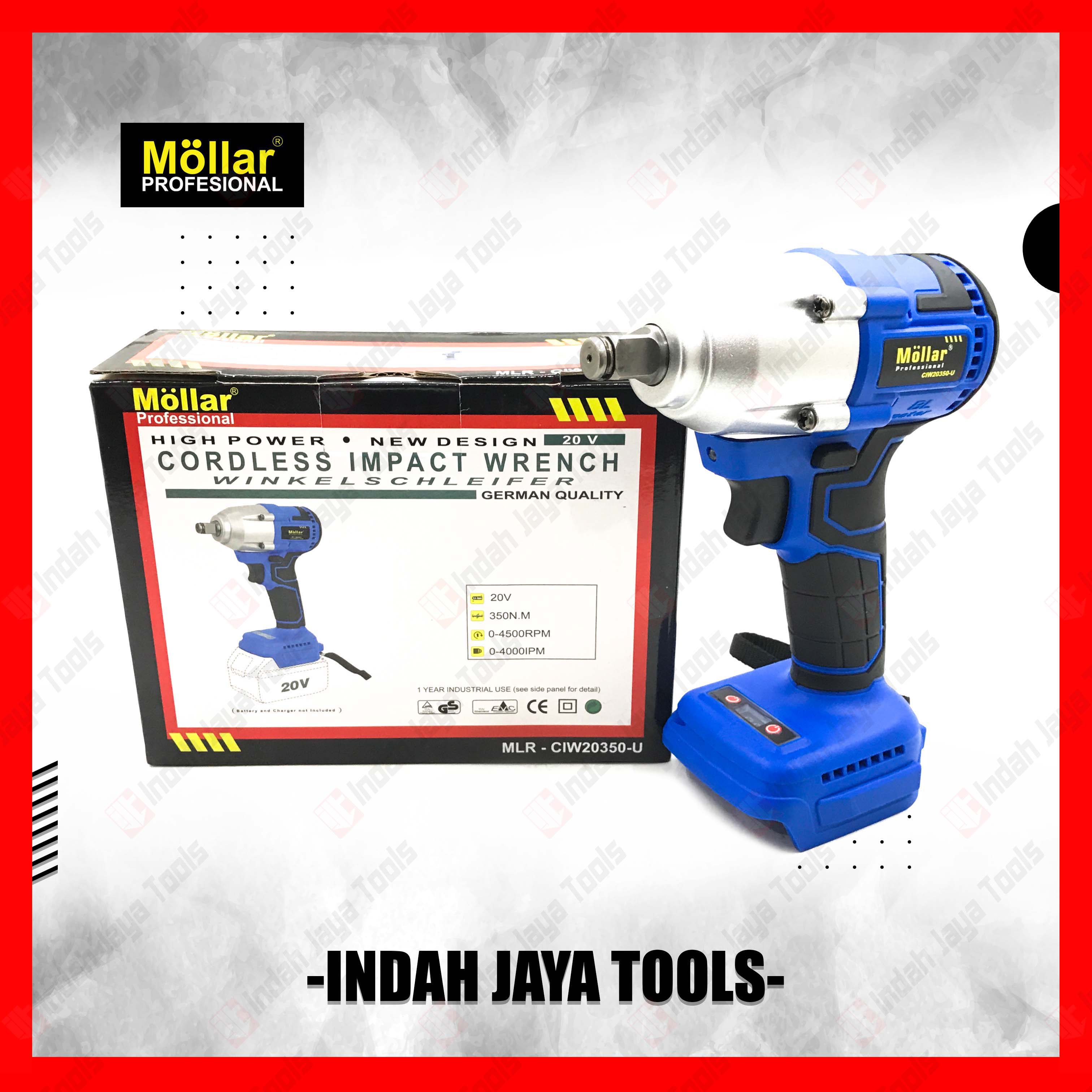 MOLLAR CIW20350-U Cordless Impact Wrench 20V Mesin Buka Baut Baterai ...