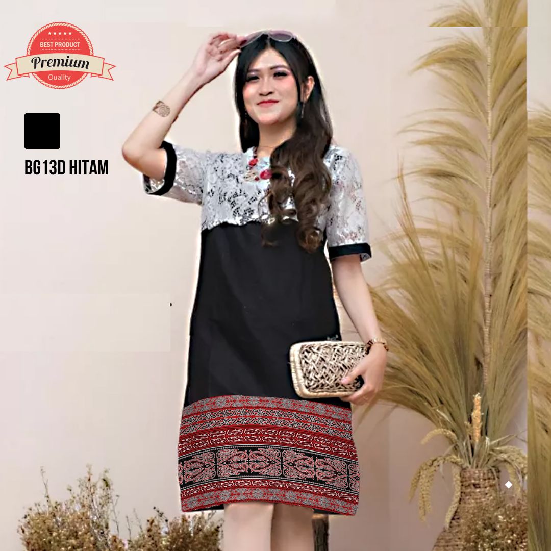 Angelaco | Dress Batik Batak Wanita | Batik Etnik Wanita Motif Gorga ...