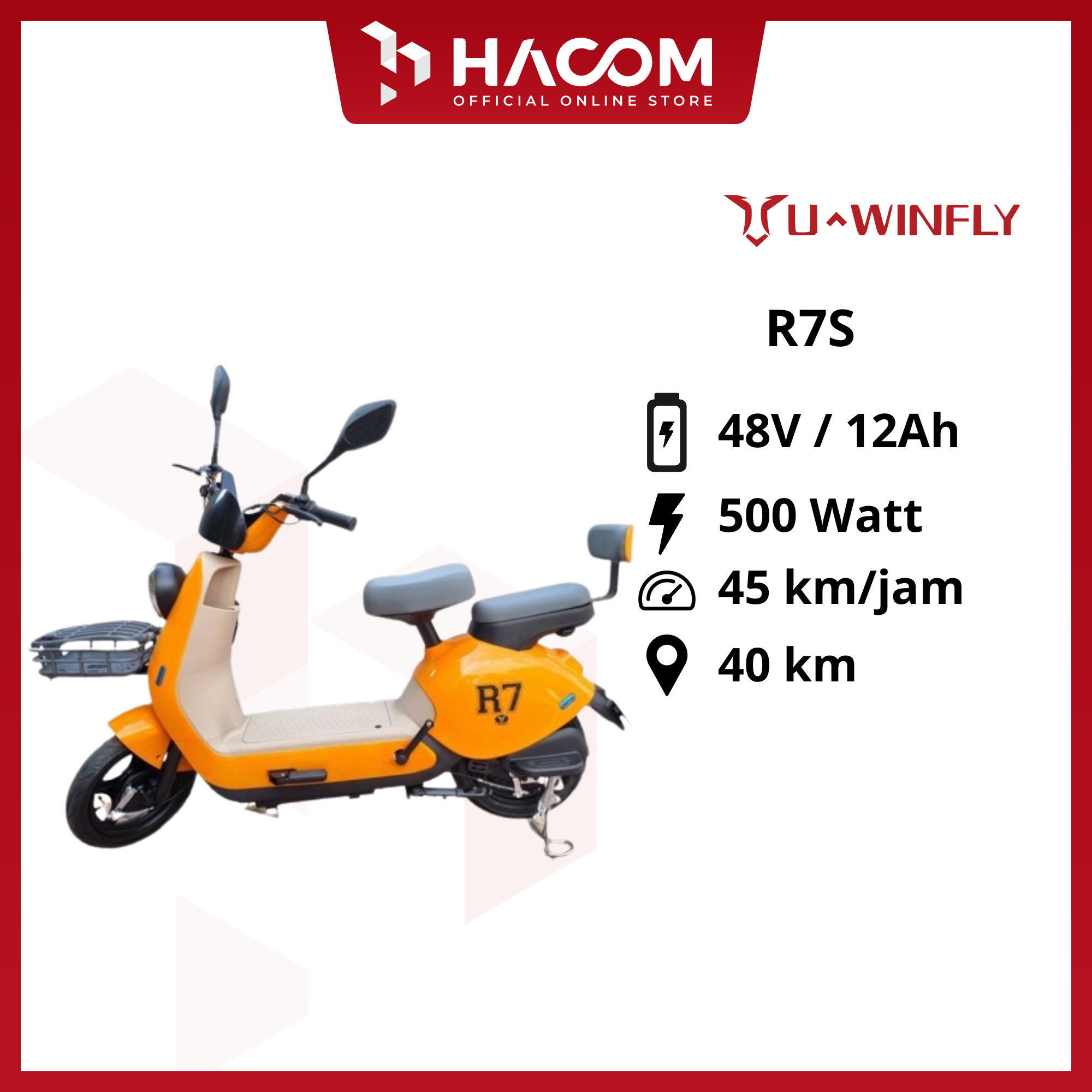 Sepeda Listrik UWINFLY R7S NFC TERBARU 48V/12Ah | Lazada Indonesia