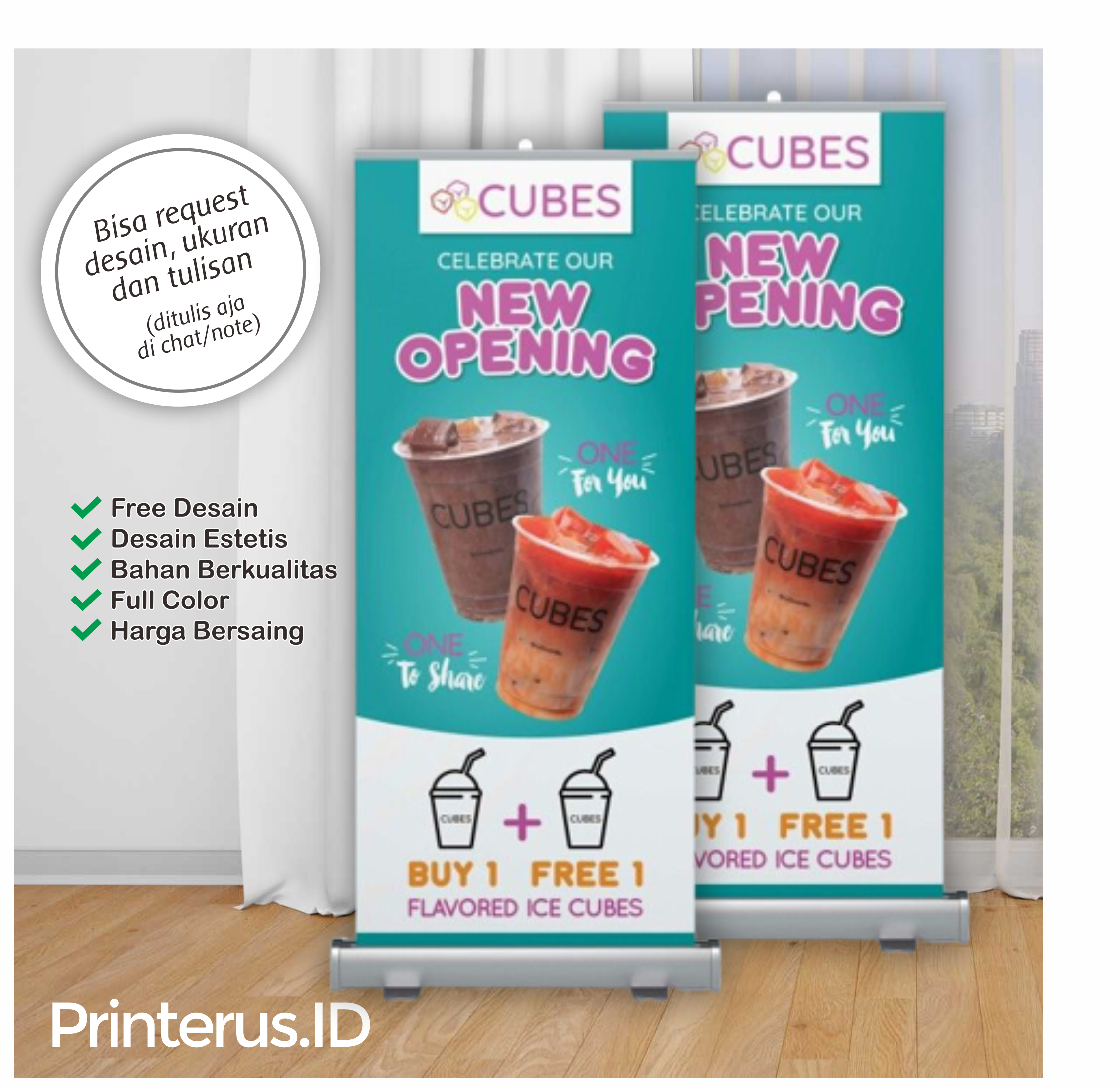 Ambil Promonya Sekarang >> ROLL UP BANNER MINUMAN BOBA | Lazada Indonesia