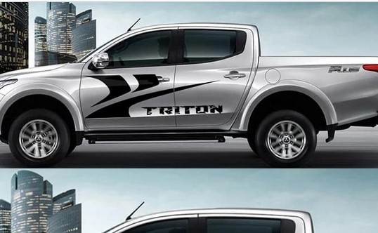 sticker mobil triton stiker list body mobil triton - Putih | Lazada ...