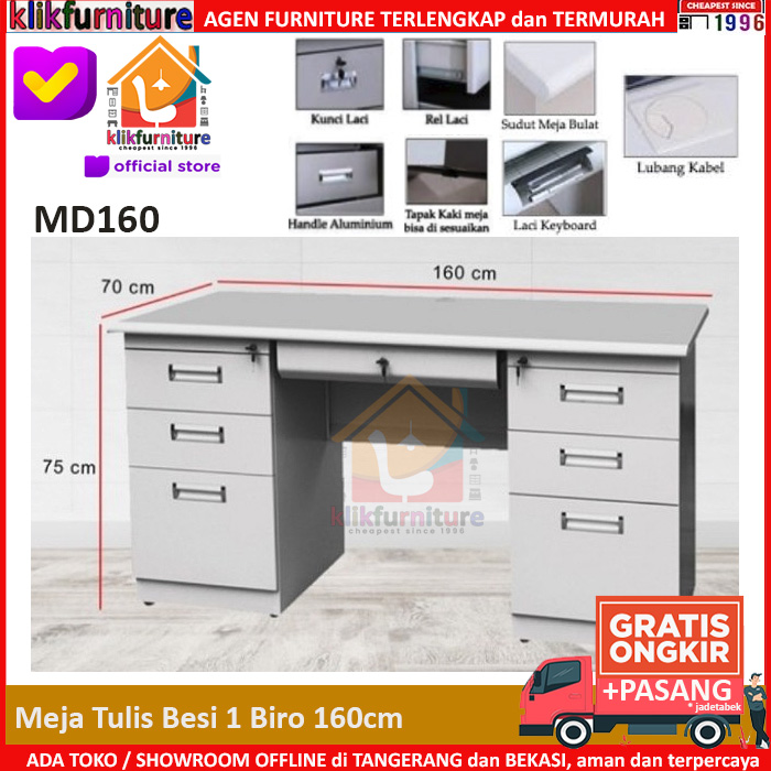 Meja Tulis Besi Meja Kantor Besi Meja Kerja Rangka Besi 1 BIRO MD160 | Lazada Indonesia