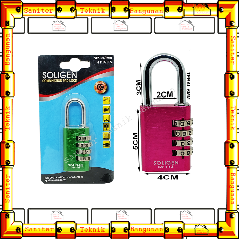 Gembok Pin Digital Gembok Koper Nomor Kecil Soligen Pin Dapat Diubah ...