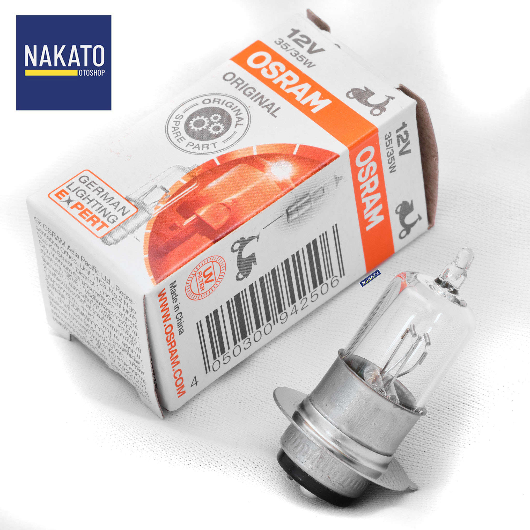 Bohlam Lampu Halogen Motor Osram Kuning 35W 12V H6 M5 62337 Beat Vario ...