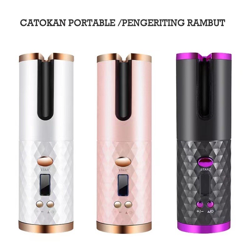 Catokan portable pengeriting rambut yang dapat berputar otomatis sangat ...