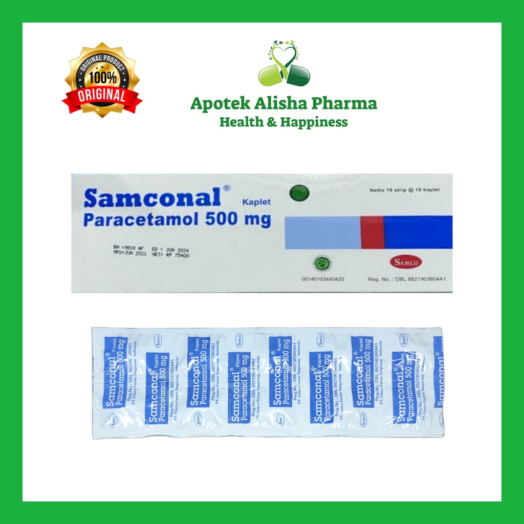Samconal Tablet - Samkonal Parasetamol Obat Panas Demam & Pereda Nyeri ...