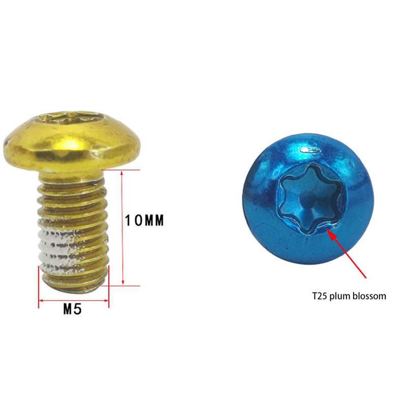 12 Pcs Random Color Metal Bolts Hex Head Bicycle Disc Plate Bolts ...