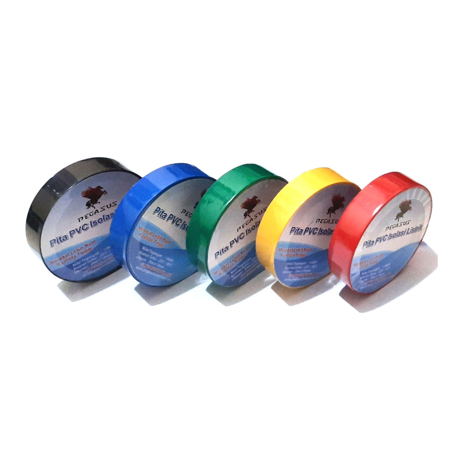 Isolasi listrik tahan panas tahan api, Warna Hitam Biru Merah Kuning ...