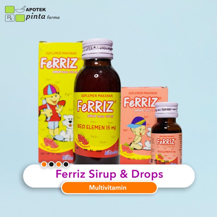 Multivitamin Anak Ferriz Sirup 100 Ml & Drops 15 Ml | Lazada Indonesia
