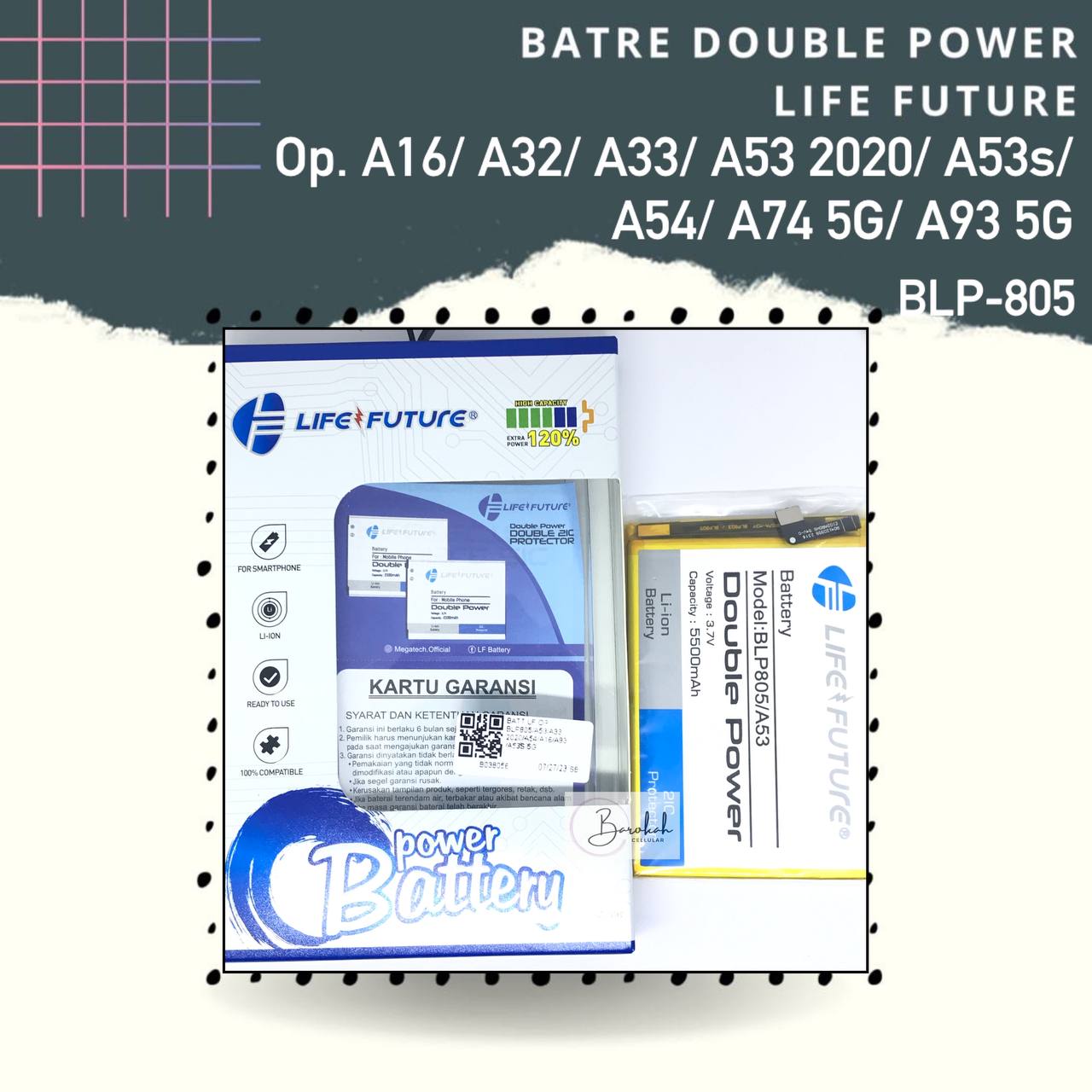 BATRE LF BLP-805 OPPO A16 / A32 2020 / A33 2020 / A53 2020 / A53S / A54 ...