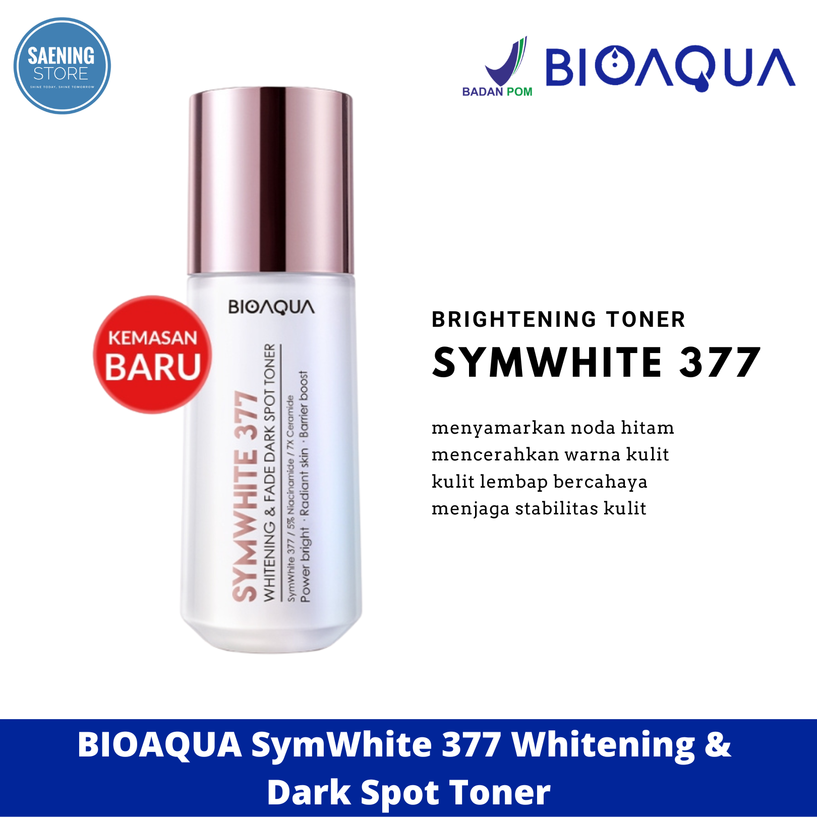 BIOAQUA SymWhite 377 Whitening & Dark Spot Toner Wajah Glowing 120ml | Lazada Indonesia