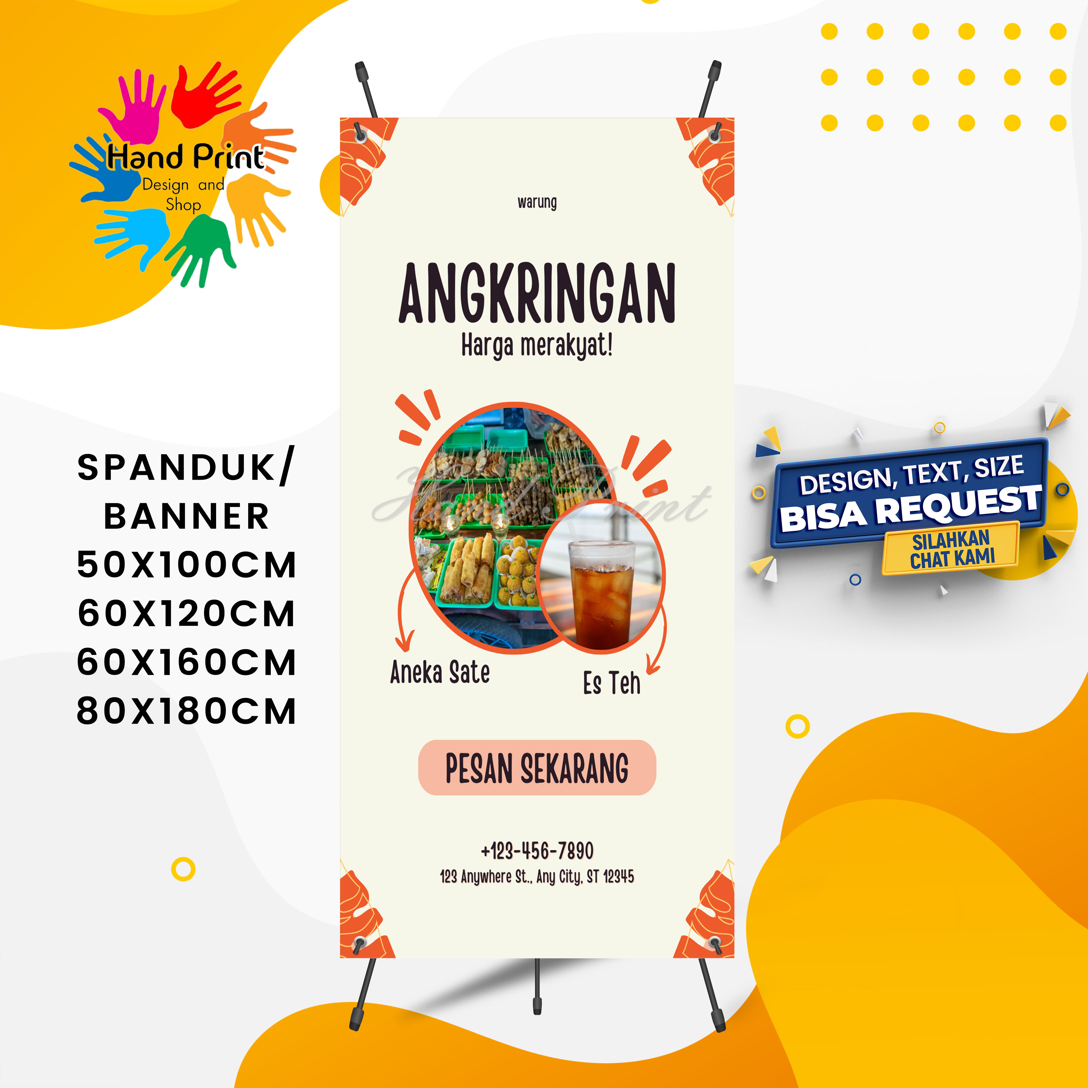 Spanduk Banner MMT Angkringan Sate Seafood Seblak Ceker Sosis Bakar ...