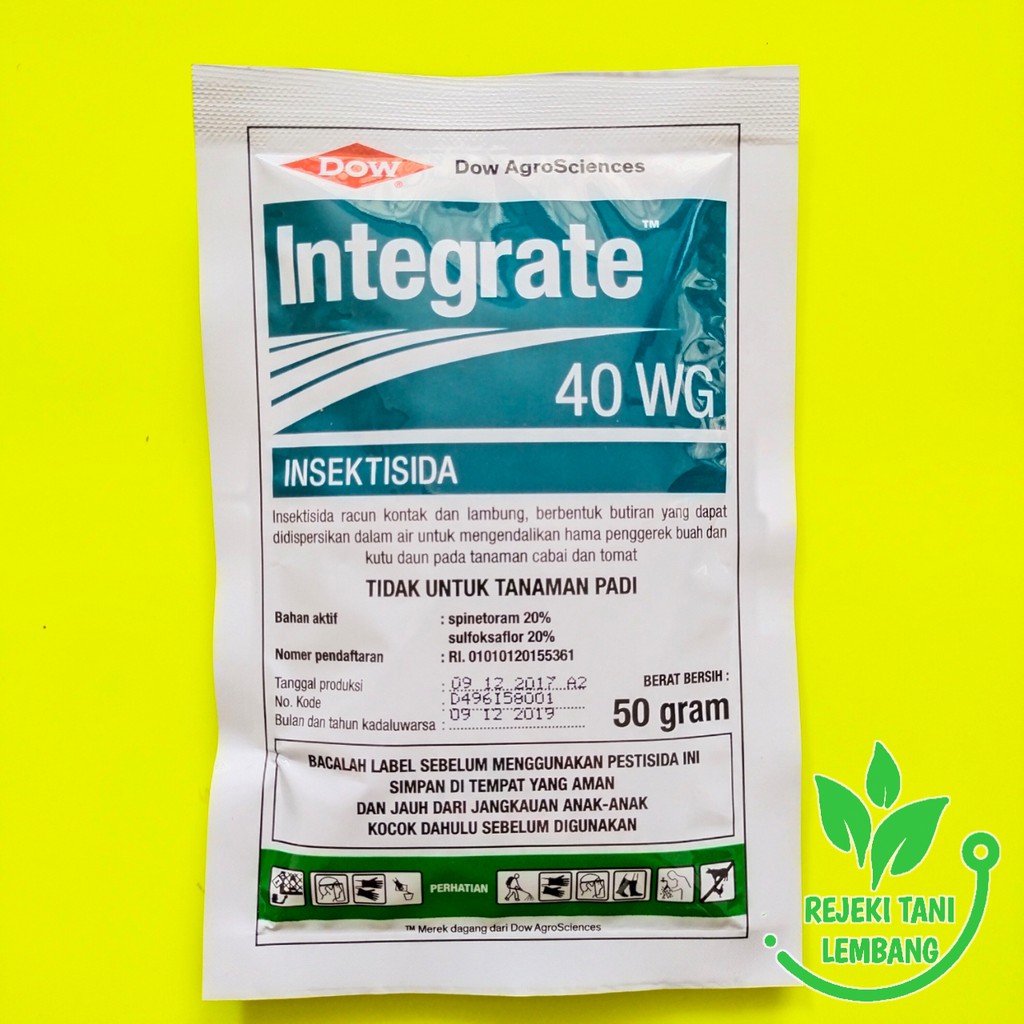 INSEKTISIDA INTEGRATE 40 WG KEMASAN DOW 50GR PENGENDALI HAMA | Lazada ...