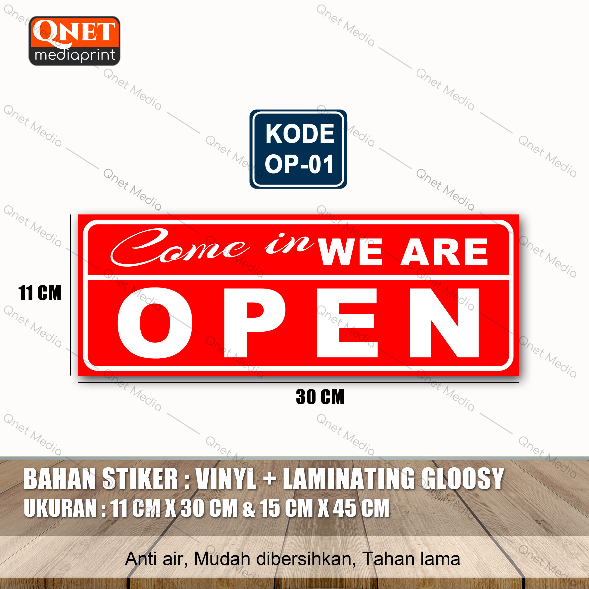 STIKER OPEN + LAMINASI GLOSSY | Lazada Indonesia