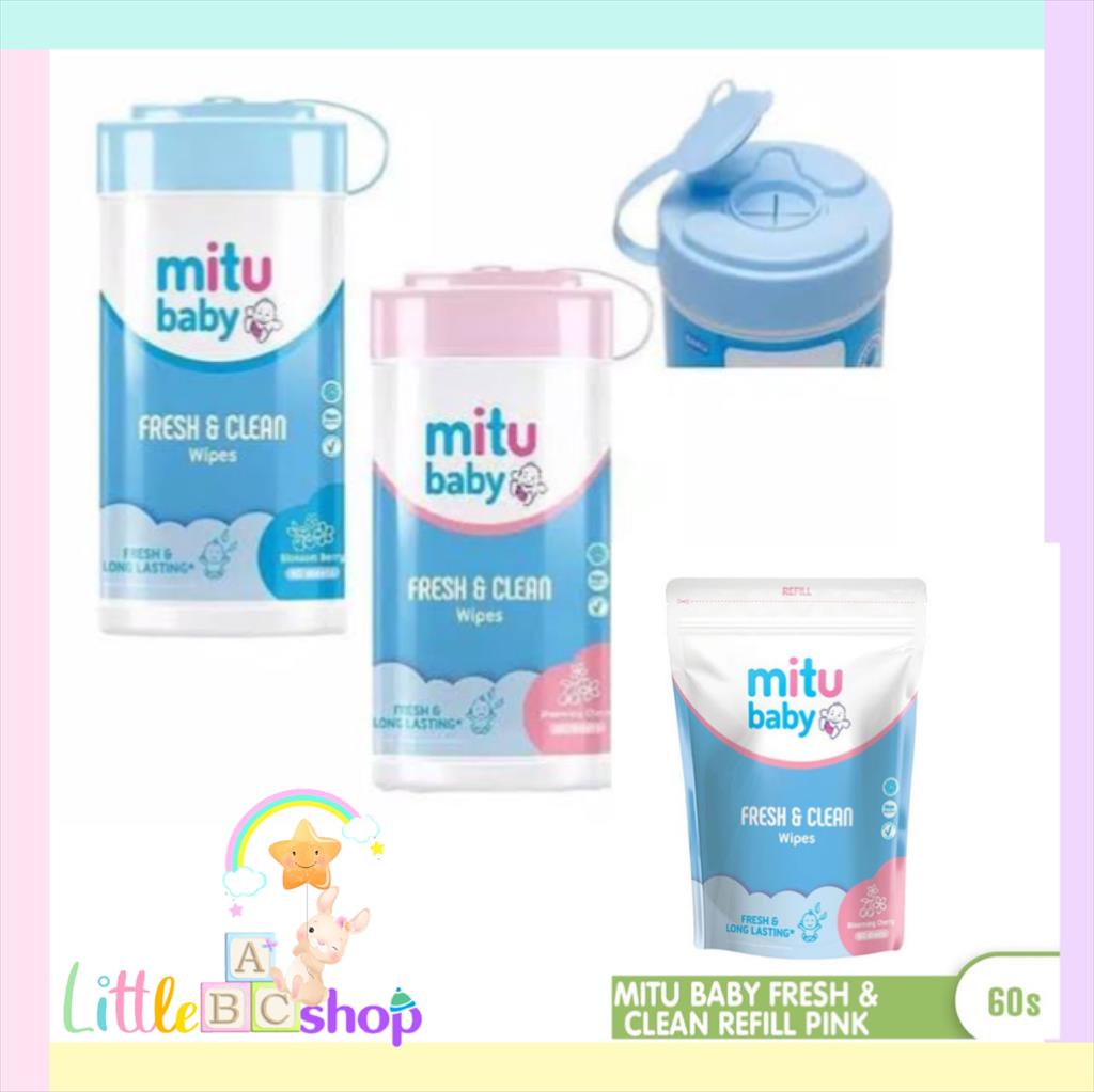 Mitu Baby Tisu Basah Fresh & Clean Botol 60sheet / mitu baby wipes ...