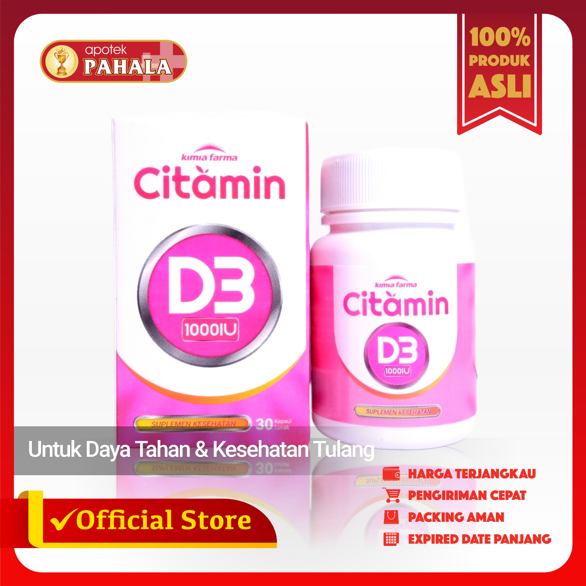 Citamin D3 1000 IU 30 Soft Kapsul | Untuk Daya Tahan dan Tulang ...