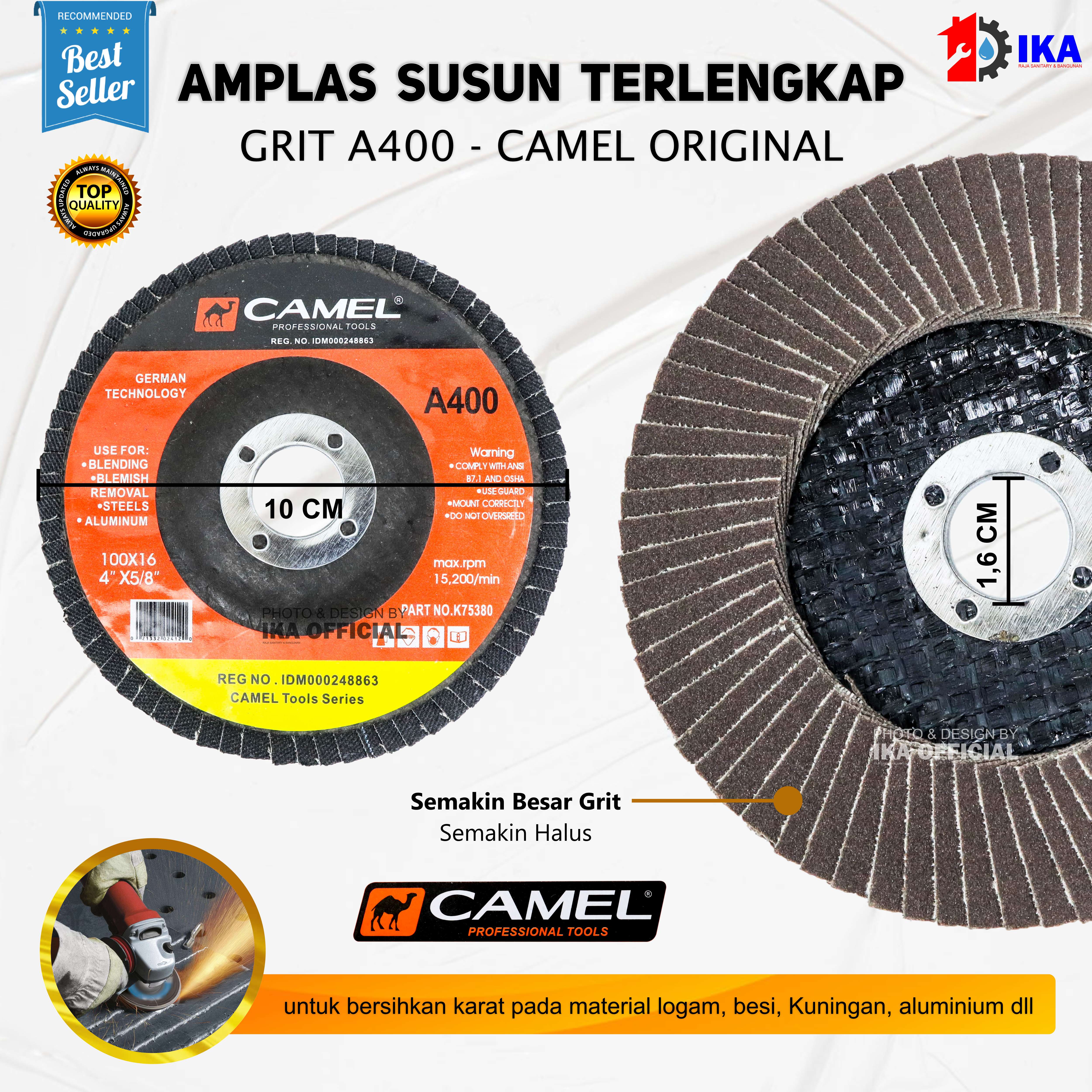 Camel Amplas Susun 4 Inch Aneka Tipe - Flap Disc Sand Grit 4" 100mm ...